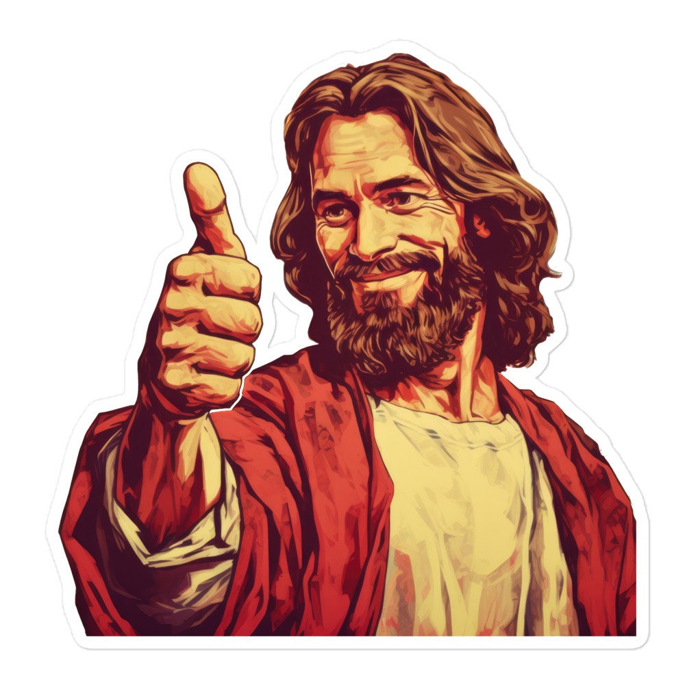 Jesus Giving A Thumb up Sticker | Jesus Christ Decal | Kiss-cut ...