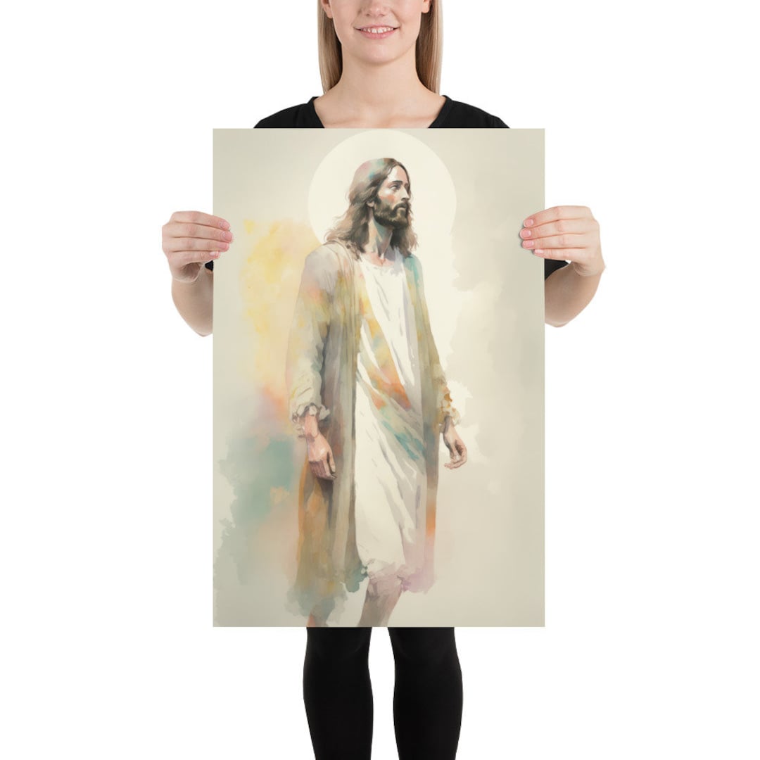 Jesus Christ Portrait Religious Wall Art Christian Decor Catholic Gift ...