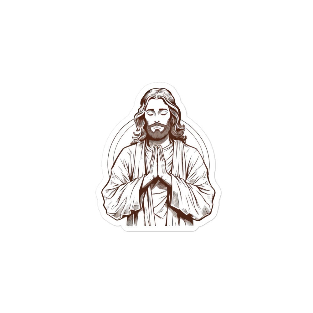 Black and White Jesus Christ Sticker Kiss-cut & Bubble-free Premium ...