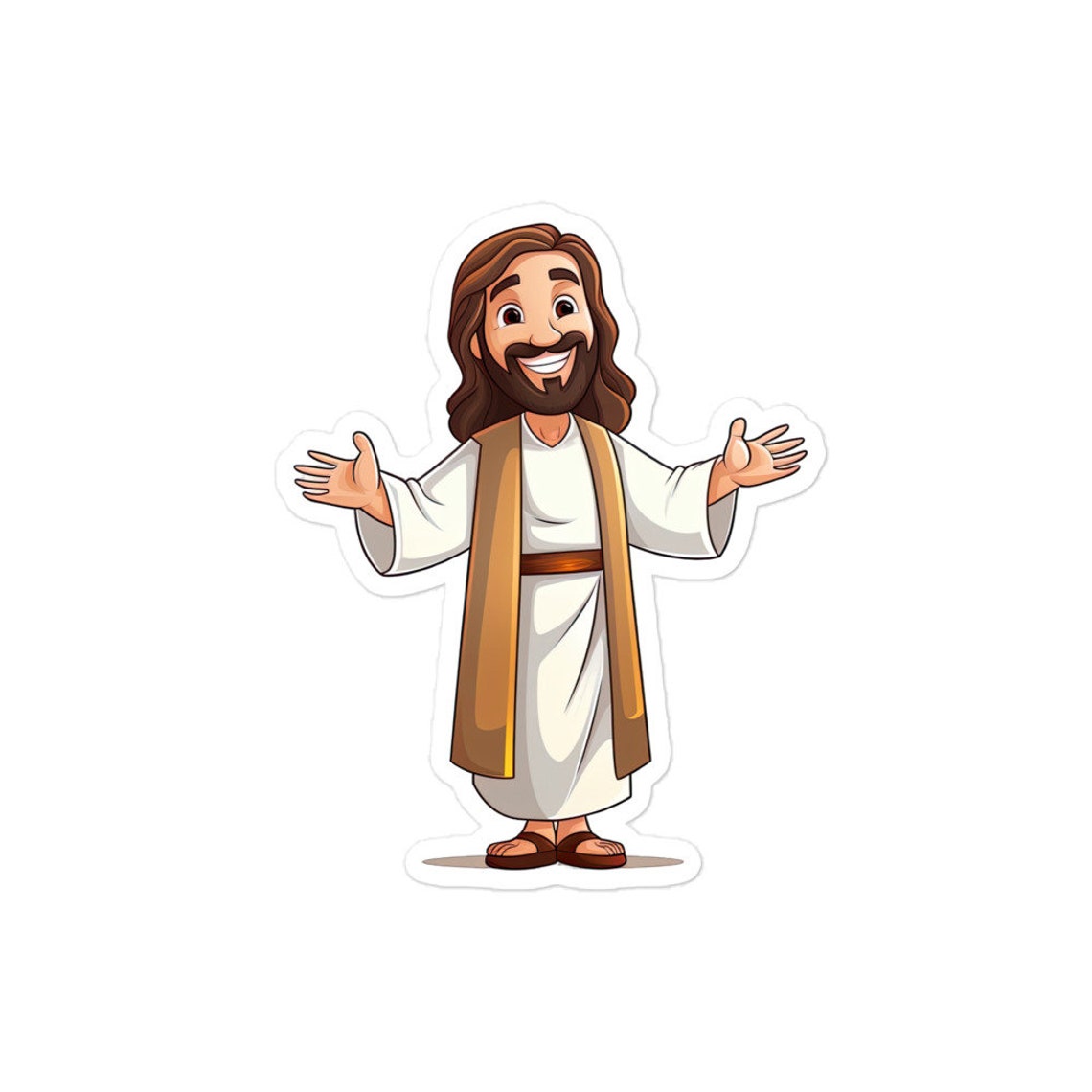 Cute Jesus, Chibi Jesus, Cartoon Jesus Sticker | Kiss-cut & Bubble-free ...