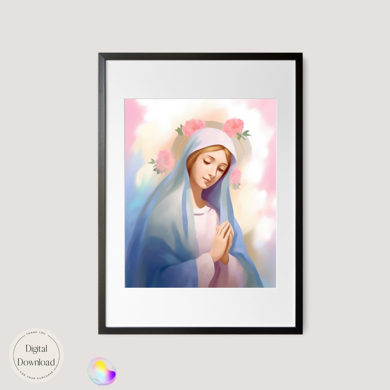 Mother Mary Religious Printable Art 309 | Instant Download | Queen of ...