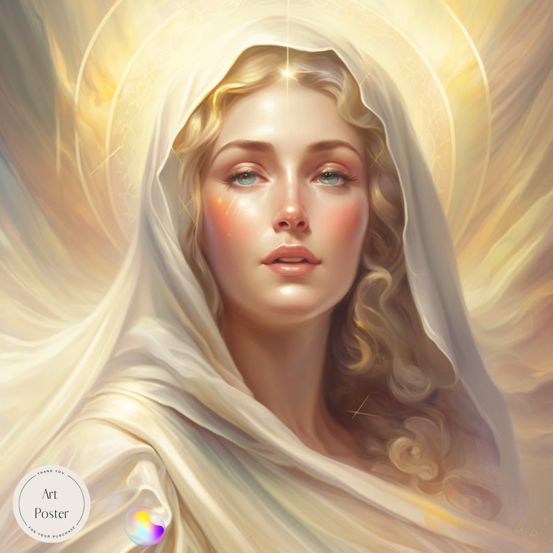 Blessed Virgin Mary Art Print: A Stunning Image of Grace, Faith, and ...