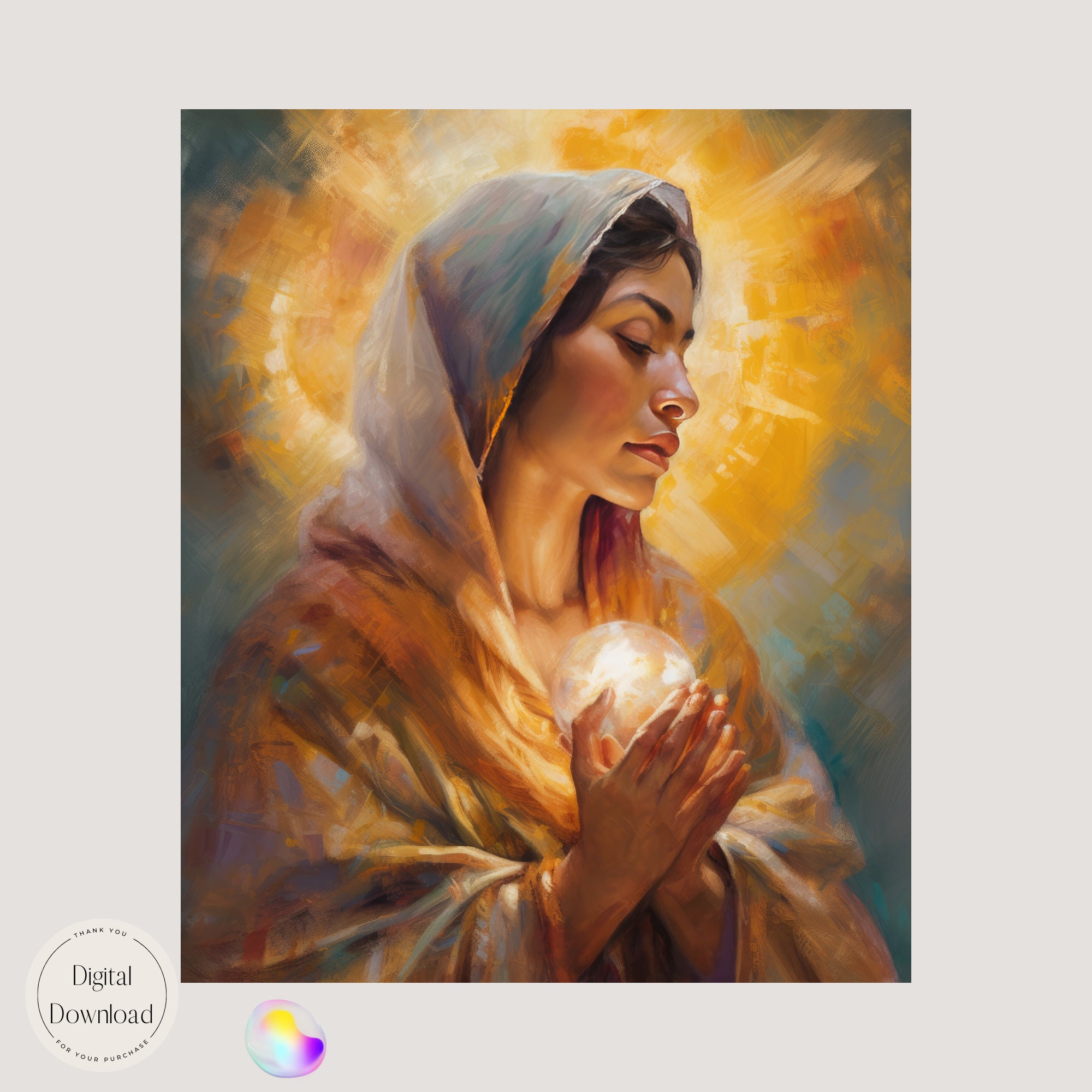Mother Mary Religious Printable Art 456 Instant Download Mystical ...