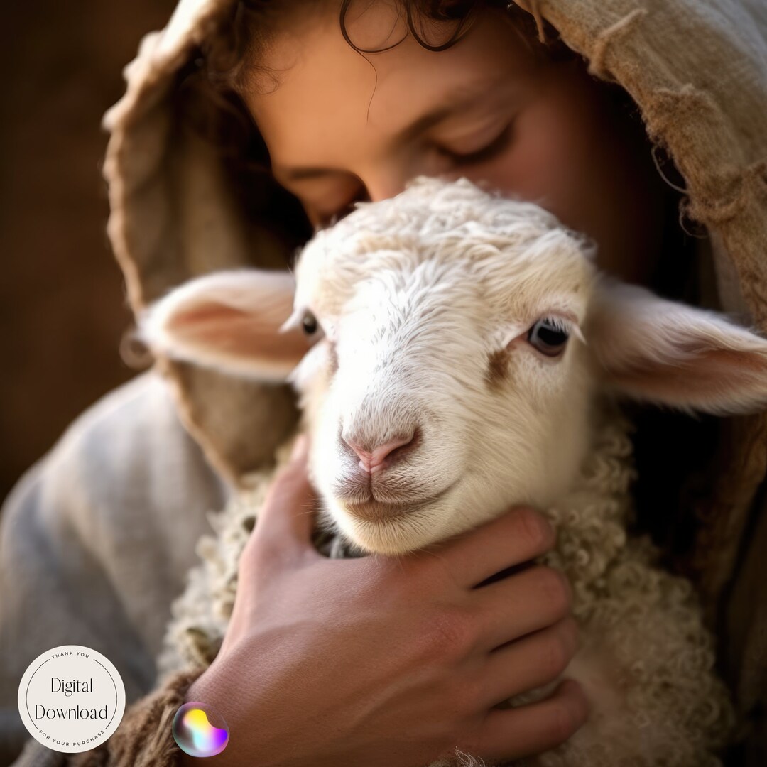 Jesus Christ & the Lamb Religious Printable Art 83 | Instant Download ...