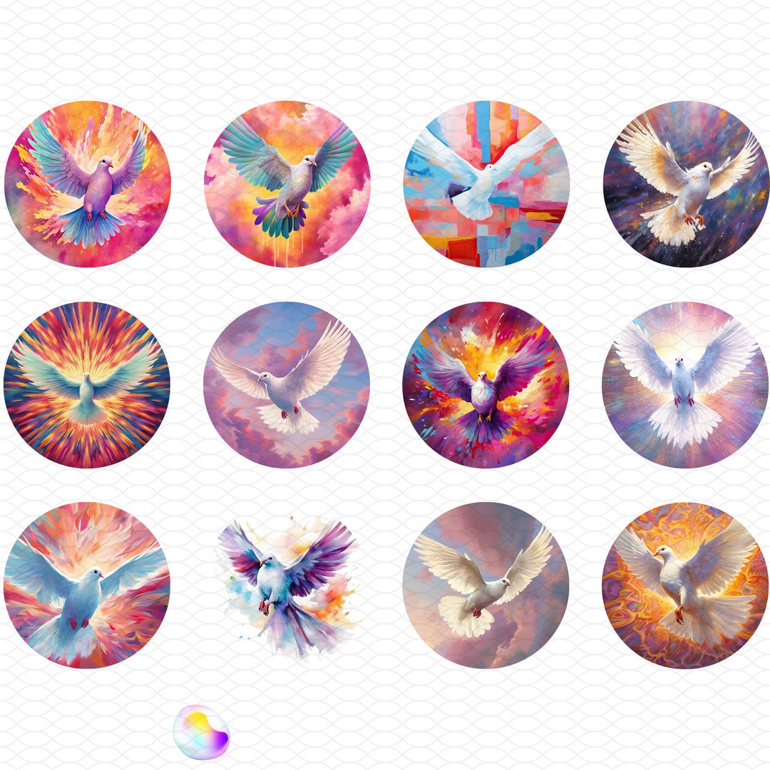 12x Angelic Dove Holy Spirit Decal - Baptism Sticker for Special ...