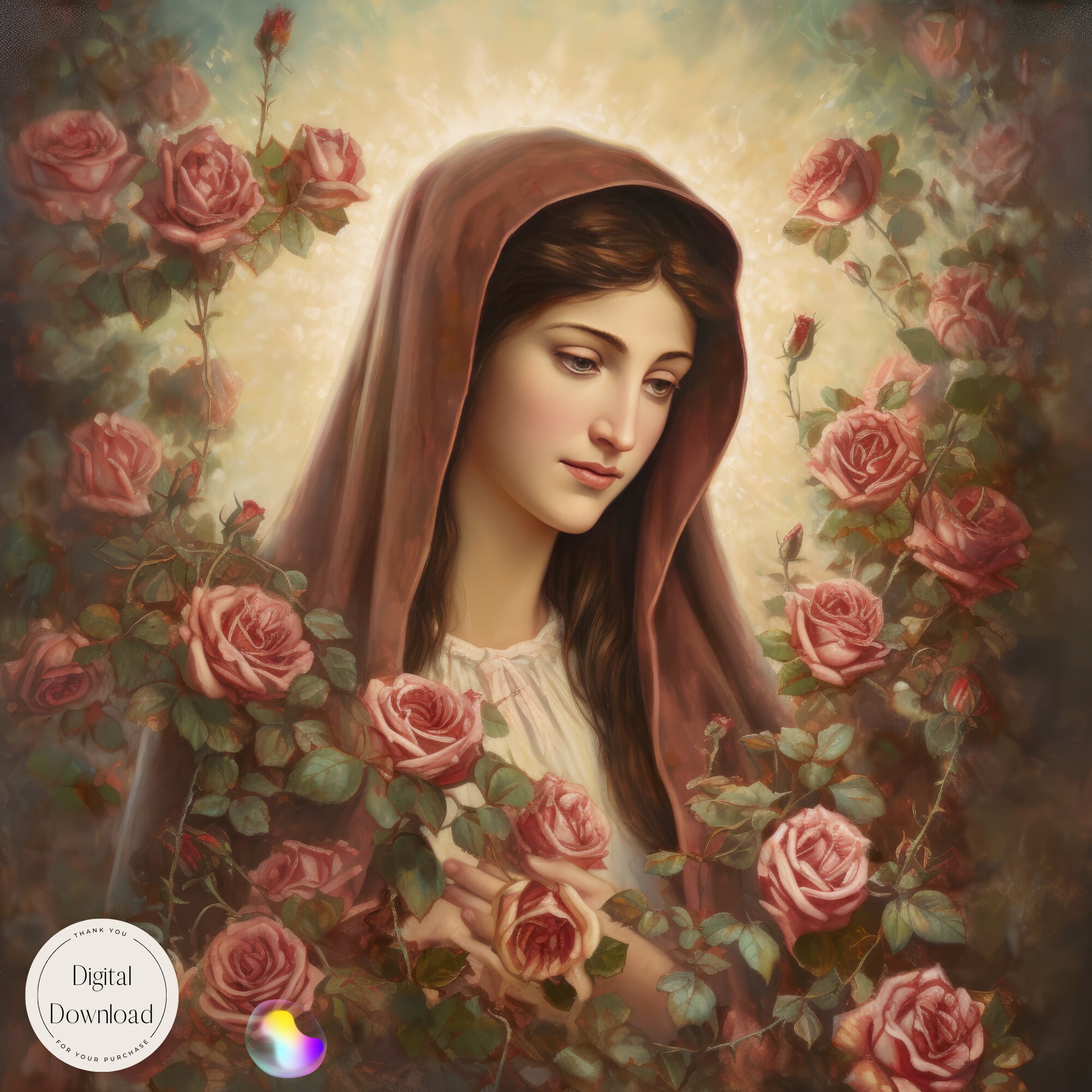 Spiritual Mother Mary Poster Print | Mother Mary Religious Printable ...