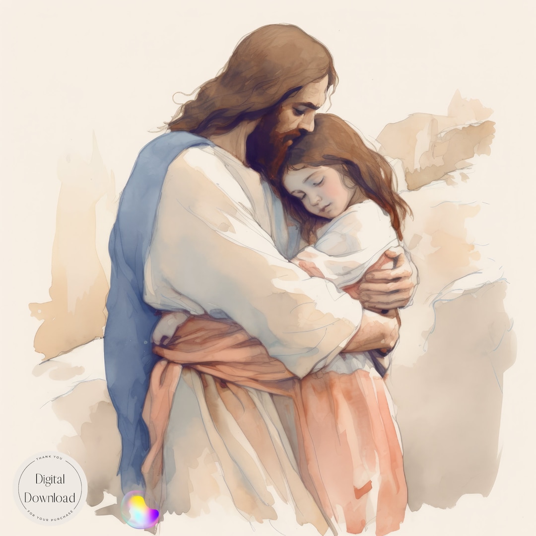 Jesus Christ and Children Religious Printable Art 315 | Instant ...