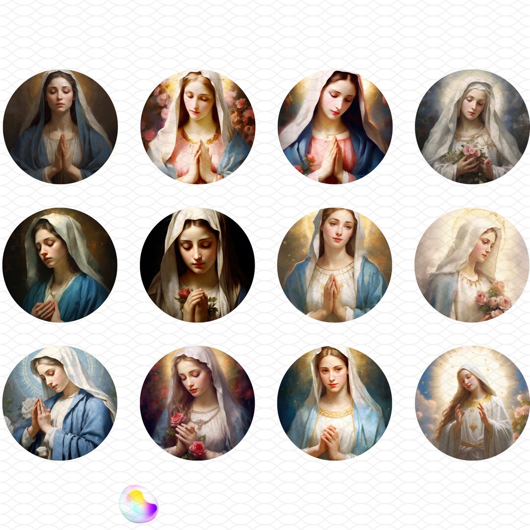 12x Blessed Virgin Mary Laptop Sticker Sheet 29 - Christian Accessories ...