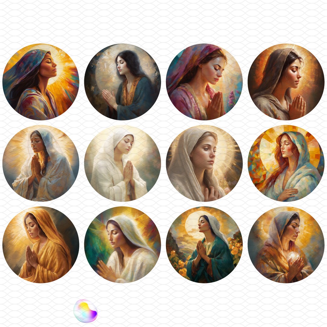 12x Woman Praying Sticker Sheet 5 | Woman in Prayer Decals - Enhance ...