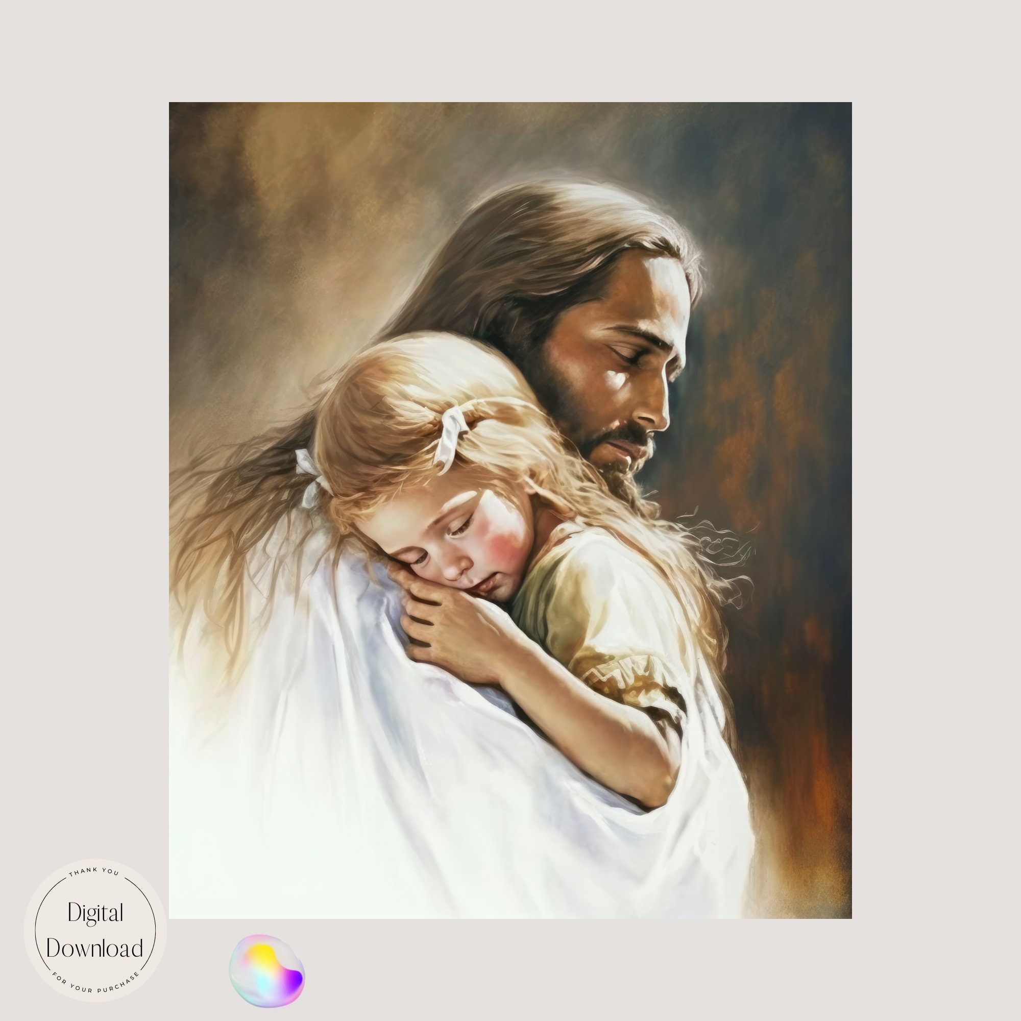 Jesus Christ and Children Religious Printable Art 4 | Instant Download ...