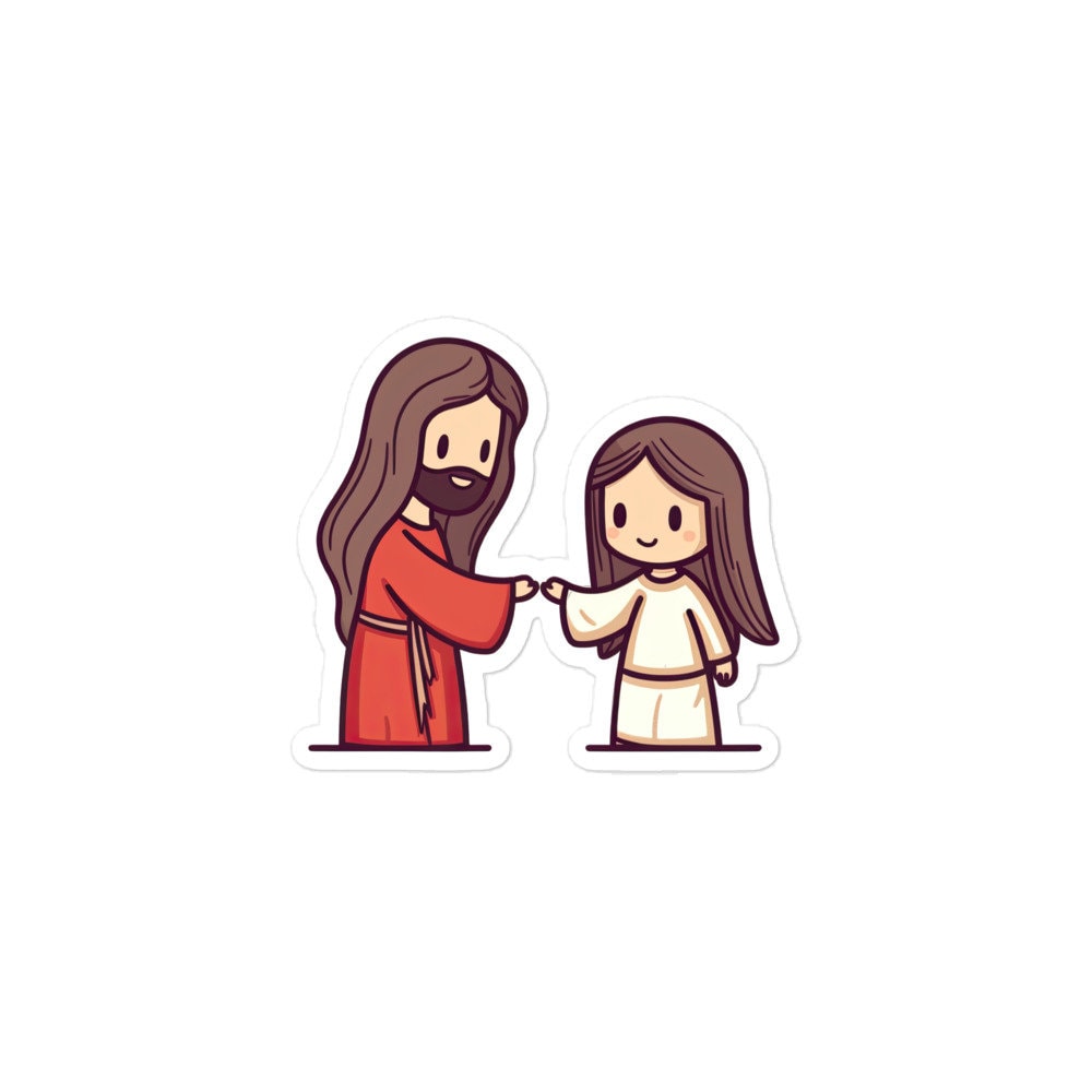 Jesus With Children Sticker, Jesus Christ Sticker Kiss-cut & Bubble ...