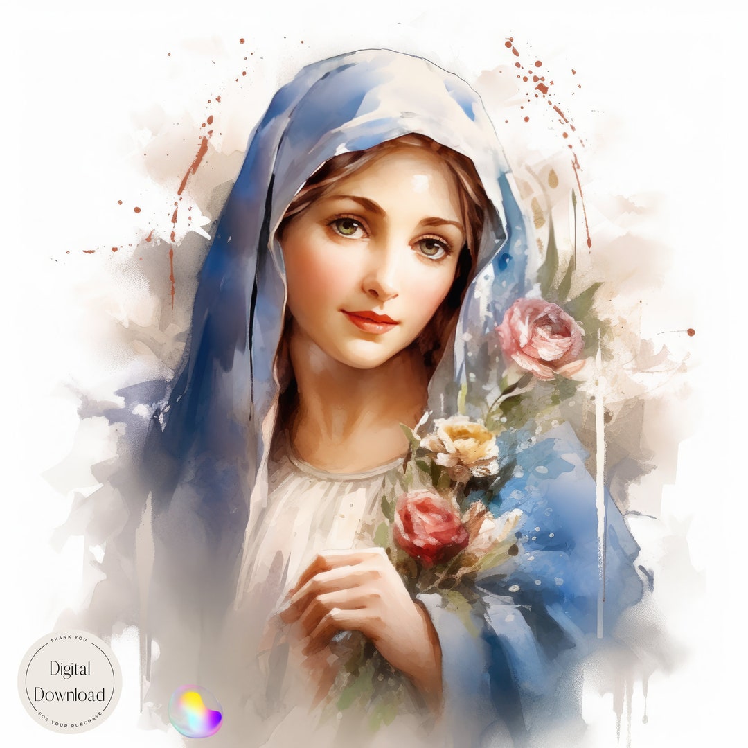 Mother Mary Religious Printable Art 503 | Instant Download | Religious ...