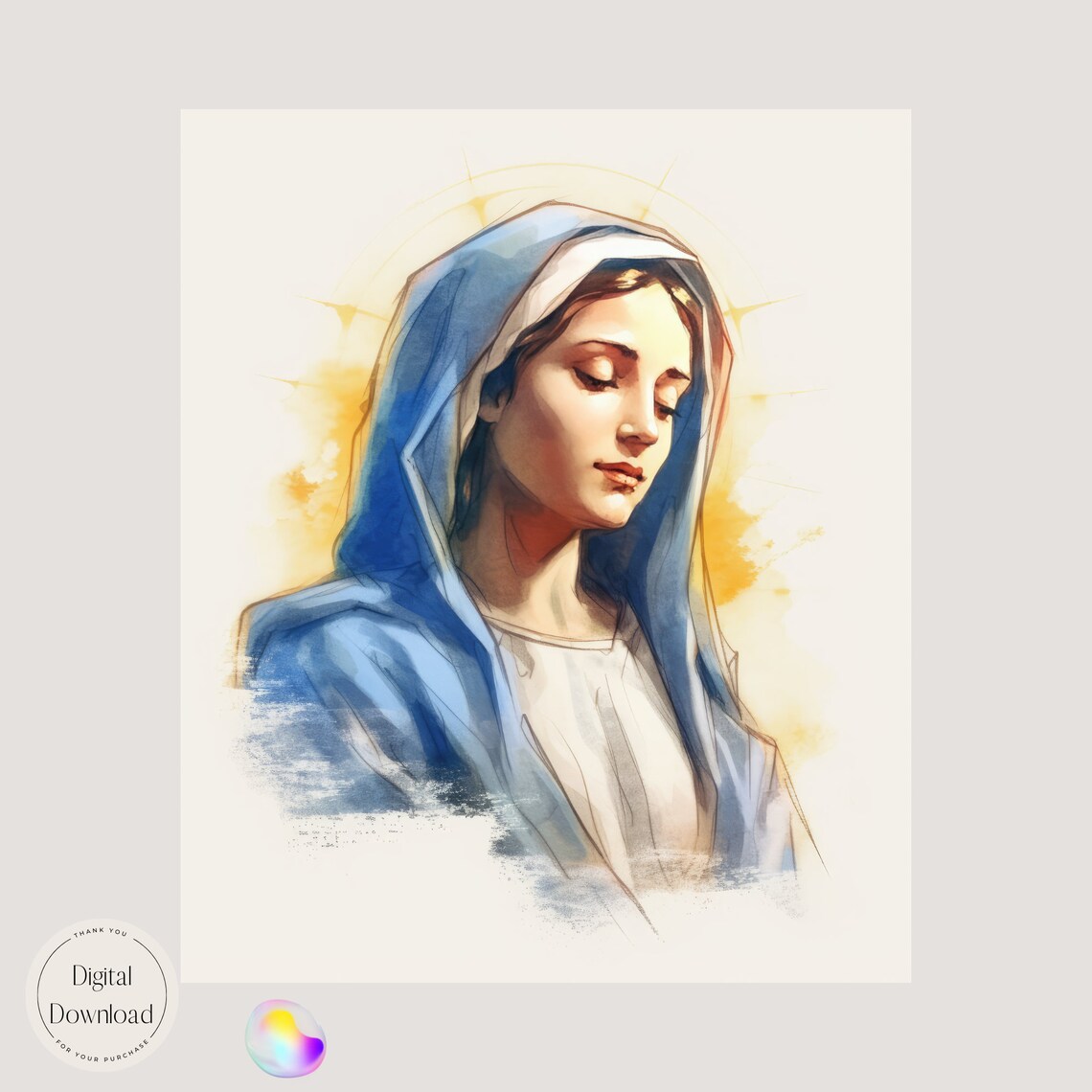 Mother Mary Religious Printable Art 275 Instant Download Divine Mother ...