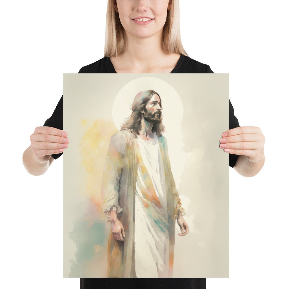 Jesus Christ Portrait Religious Wall Art Christian Decor Catholic Gift ...