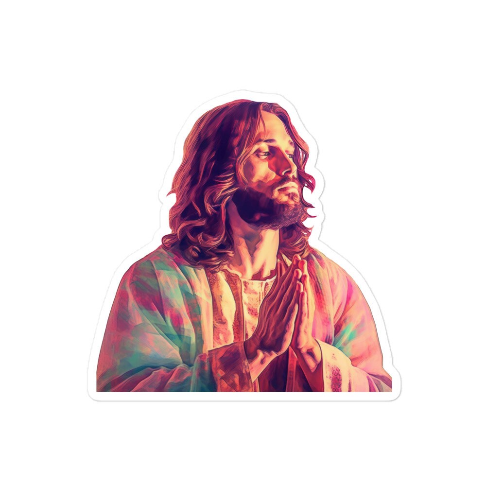 Praying Jesus Sticker Jesus Christ Decal Kiss-cut & Bubble-free ...