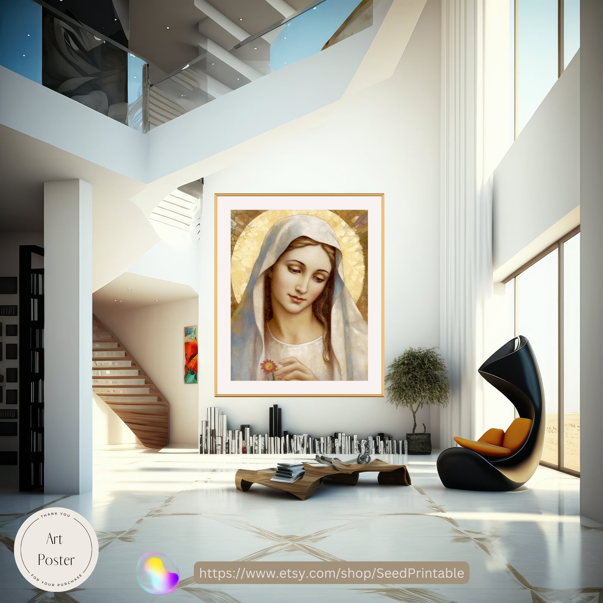 Our Lady of Fatima Portrait Religious Wall Art Catholic - Etsy