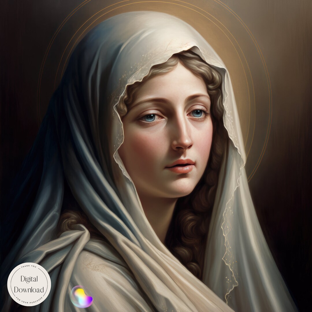 Holy Mary Devotion Scene Prints | Mother Mary Religious Printable Art ...