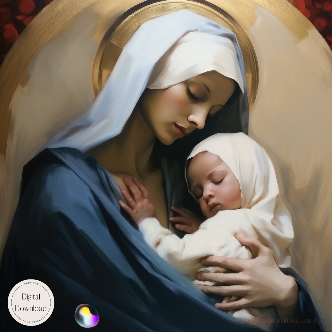 Mother Mary and Baby Jesus Printable Art 20 | Instant Download ...