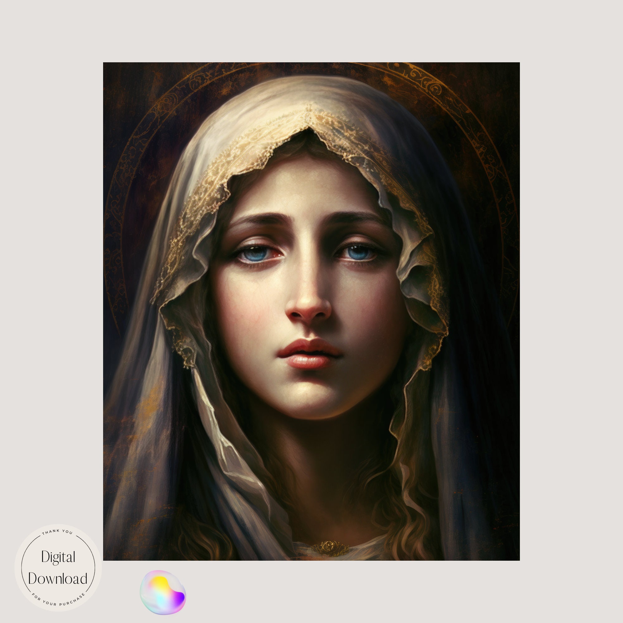 Miracle of Mary Graceful Poster Decor Mother Mary Religious Printable ...