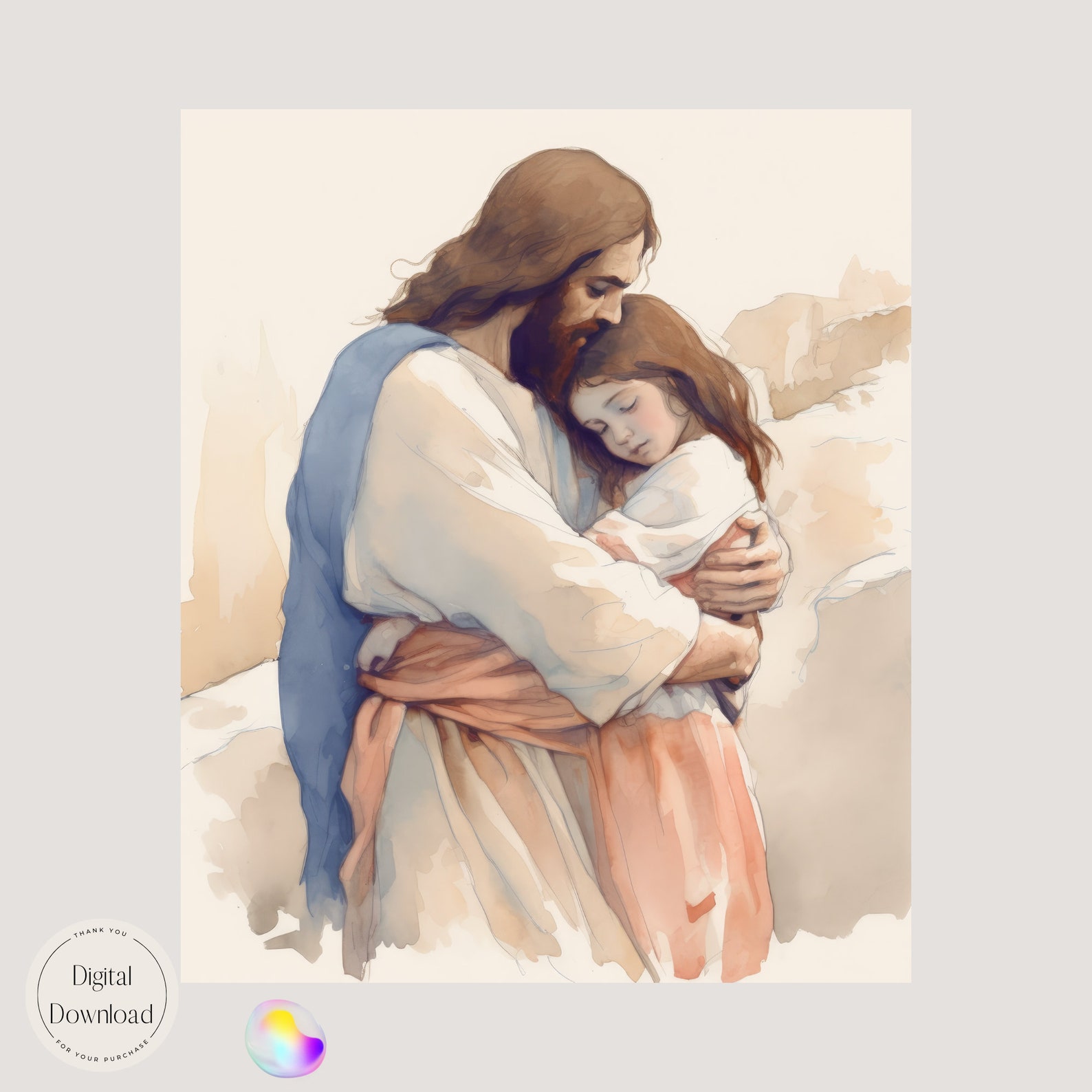 Jesus Christ and Children Religious Printable Art 315 | Instant ...