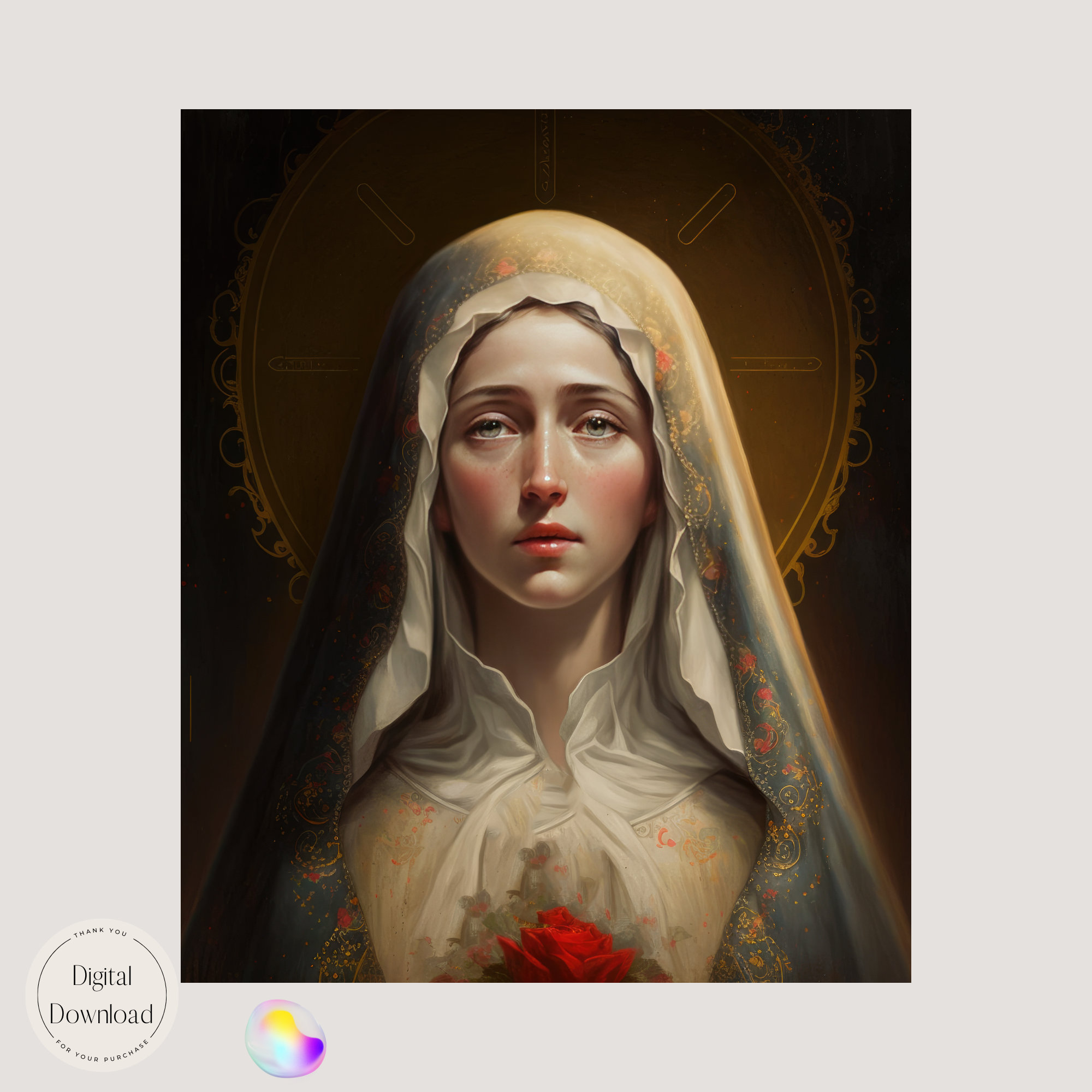 Miraculous Medal Mary Wall Art Mother Mary Religious Printable Art 1 ...