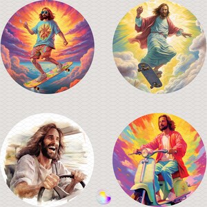 12x Jesus Takes the Wheel Stickers Jesus Christ Sticker Sheet Circle ...