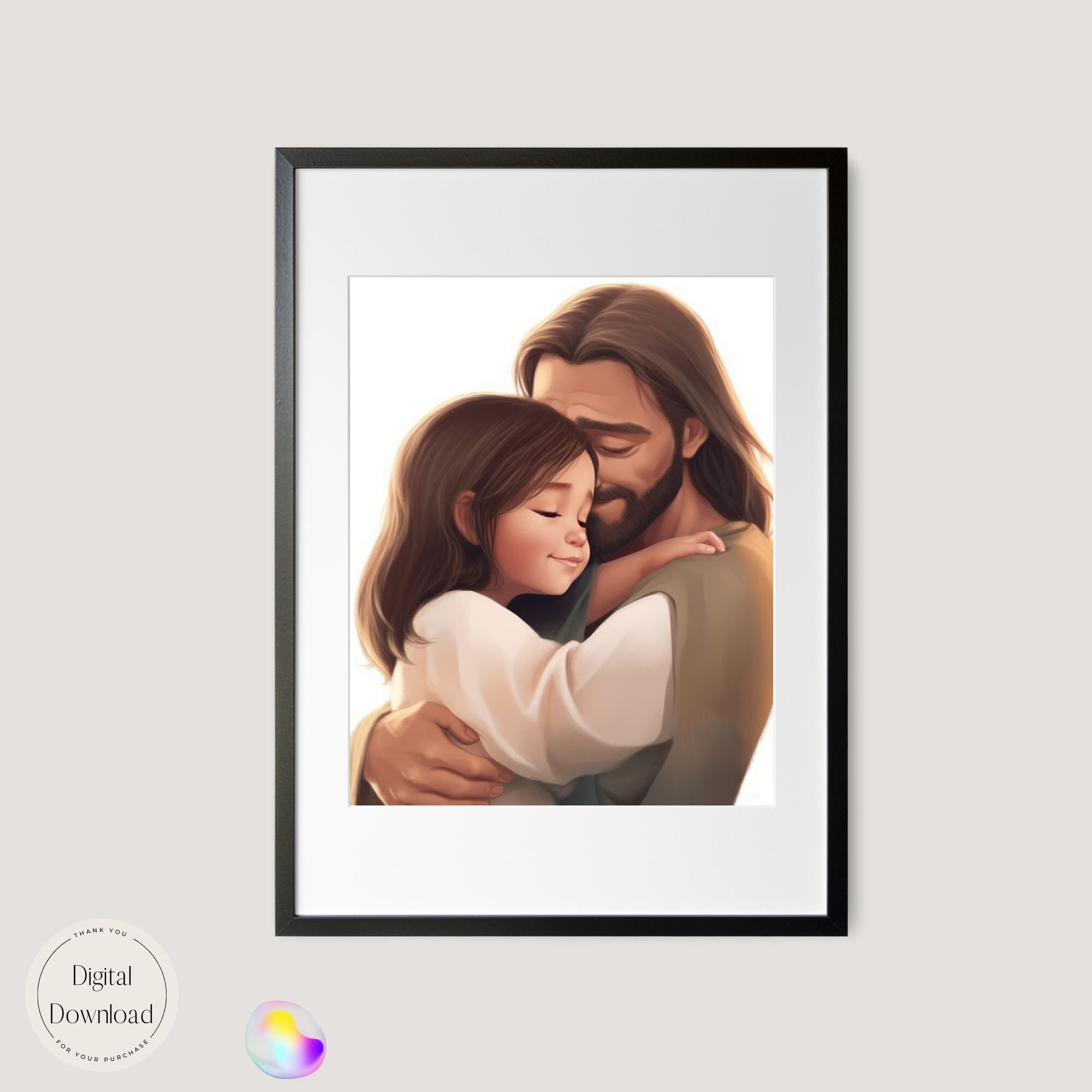 Jesus Christ and Children Religious Printable Art 292 | Instant ...