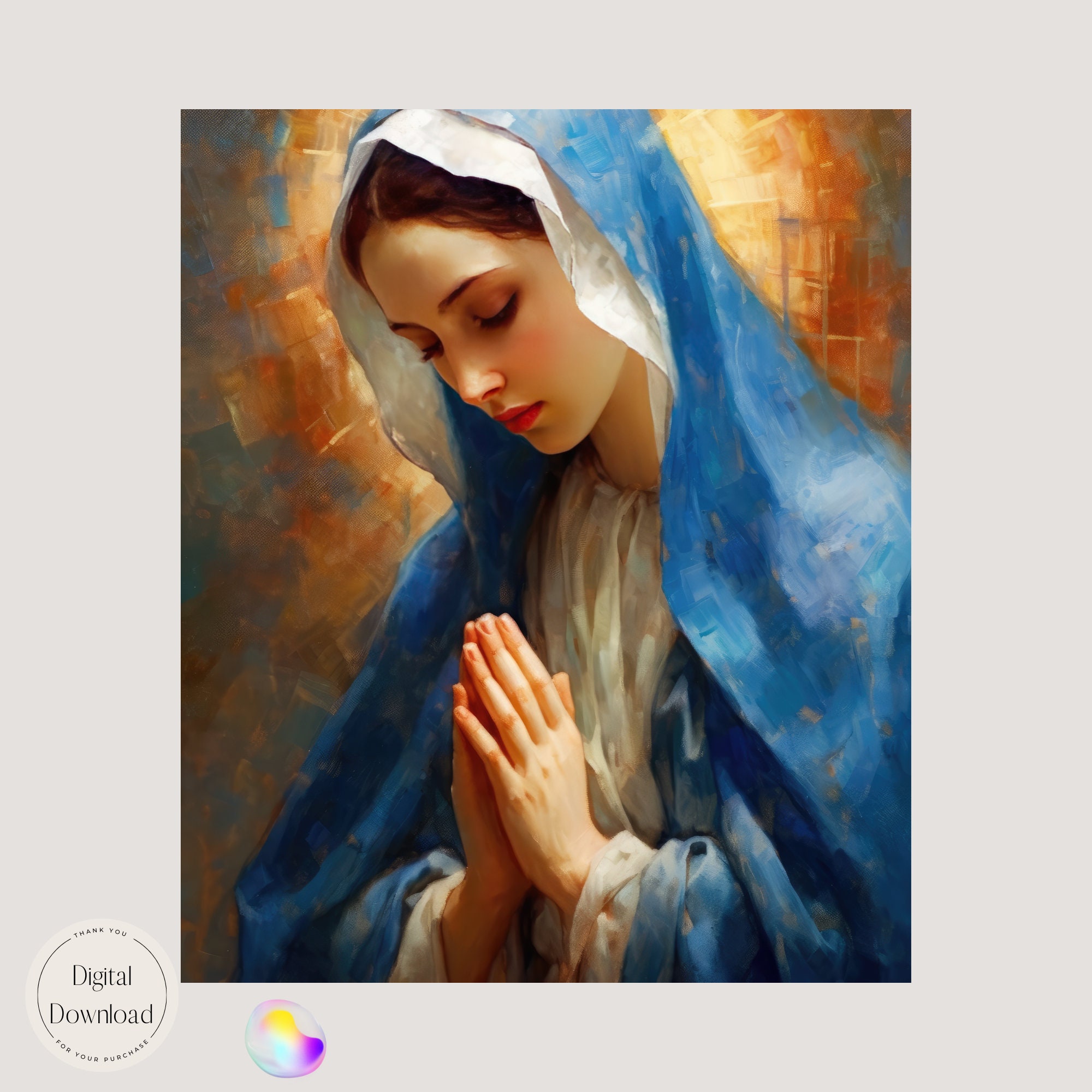 Mother Mary Religious Printable Art 595 Instant Download Immaculate ...