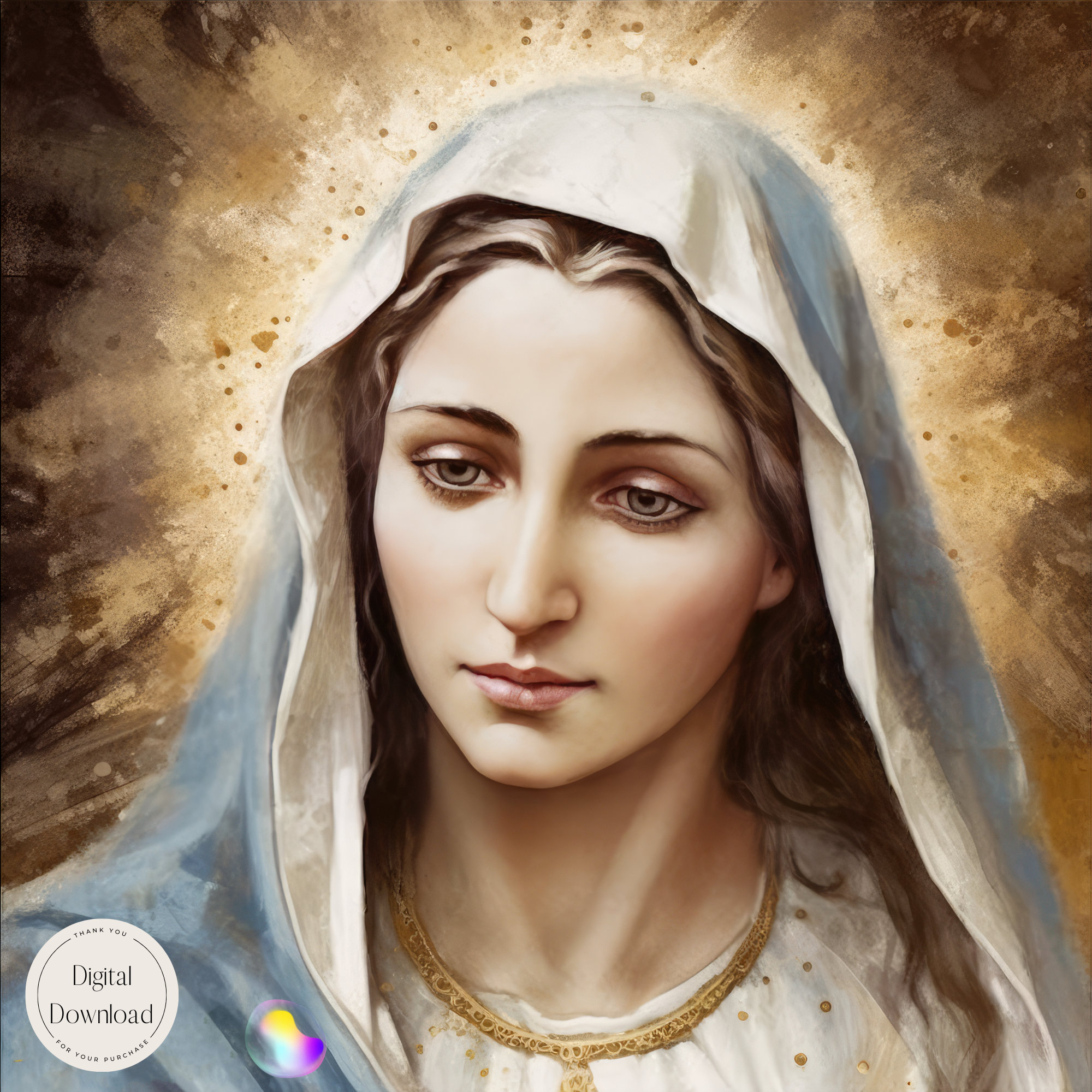 Mary of Nazareth Religious Art | Mother Mary Religious Printable Art ...
