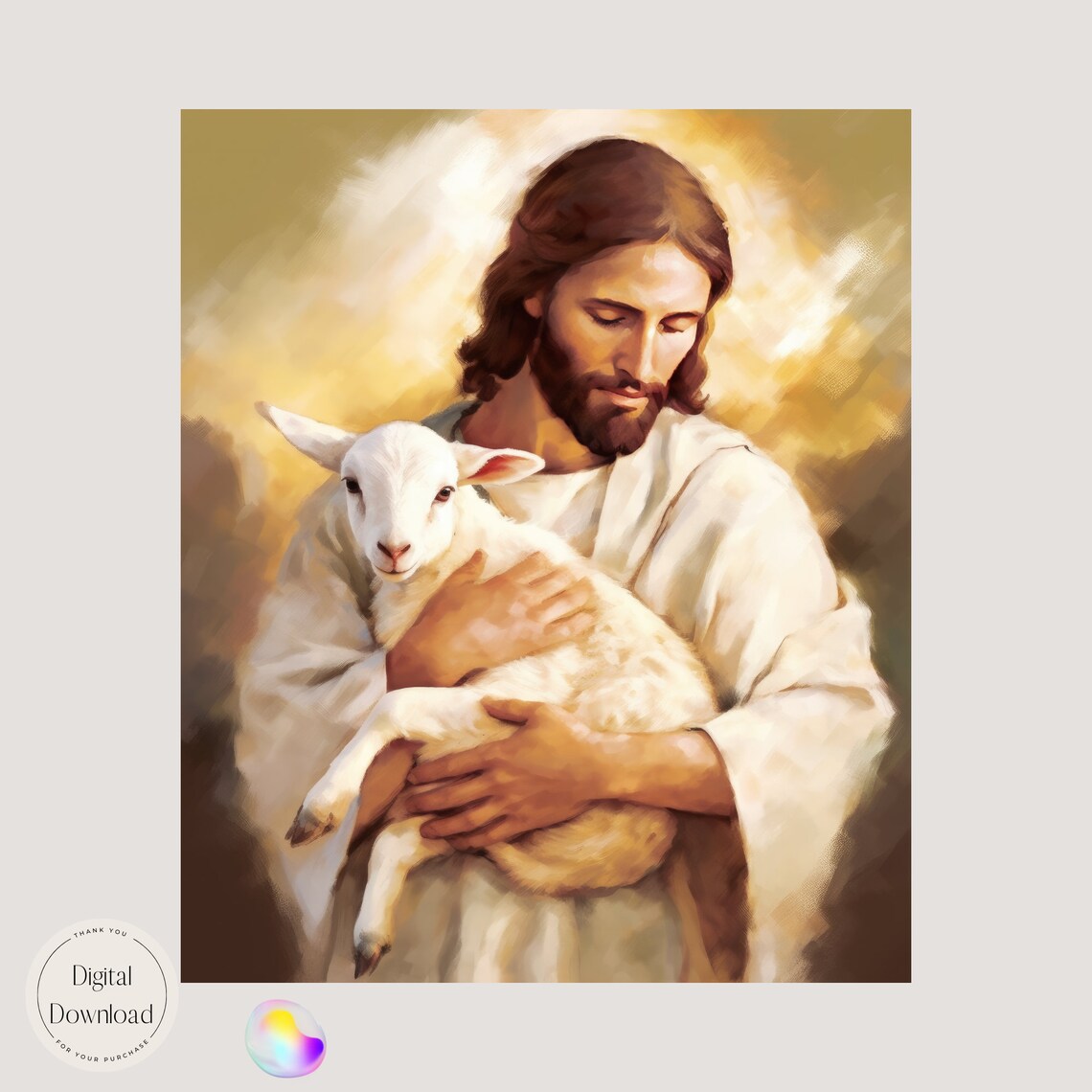Jesus Christ & the Lamb Religious Printable Art 313 Instant Download ...