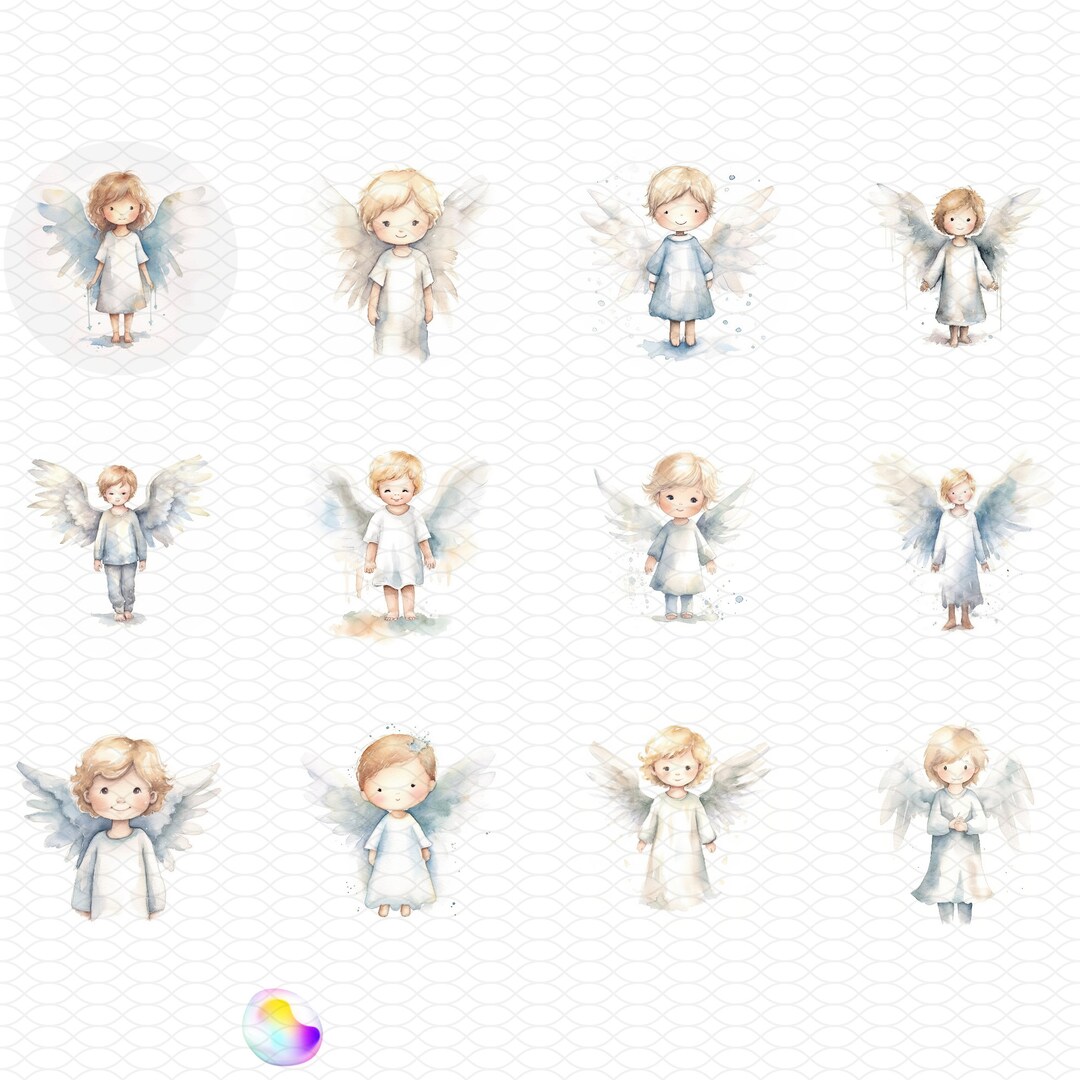 12x Seraphic Guardian Angel Sticker Pack - Christian Baptism - Faithful ...