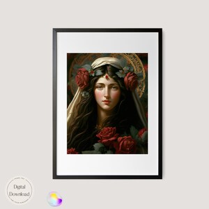 Regal Virgin Mary Devotional Decor | Mother Mary Religious Printable ...