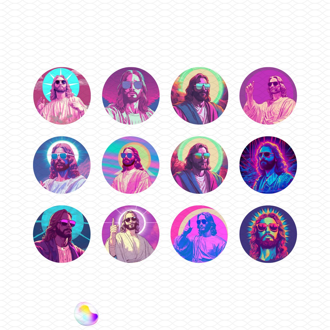 Cool Jesus Stickers Jesus Christ Sticker Sheet Circle - Etsy