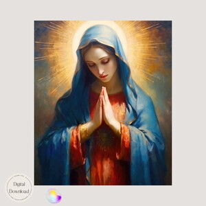 Mother Mary Religious Printable Art 553 | Instant Download | Virgin ...