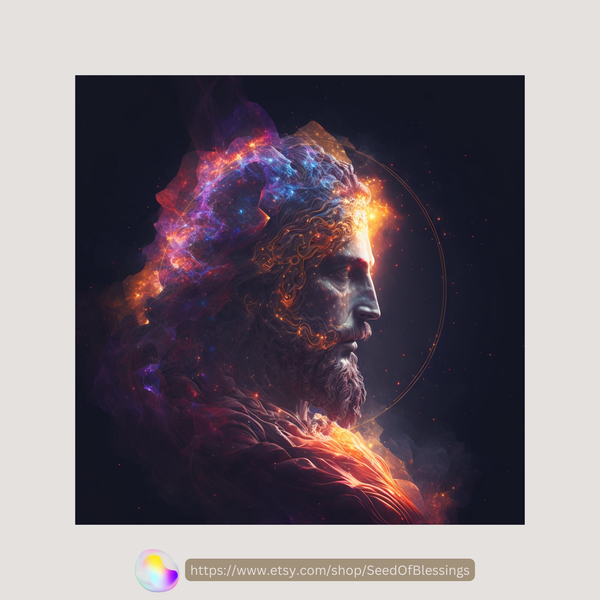 Jesus Christ Portrait Illustration Poster Galaxy Jesus Space Jesus ...