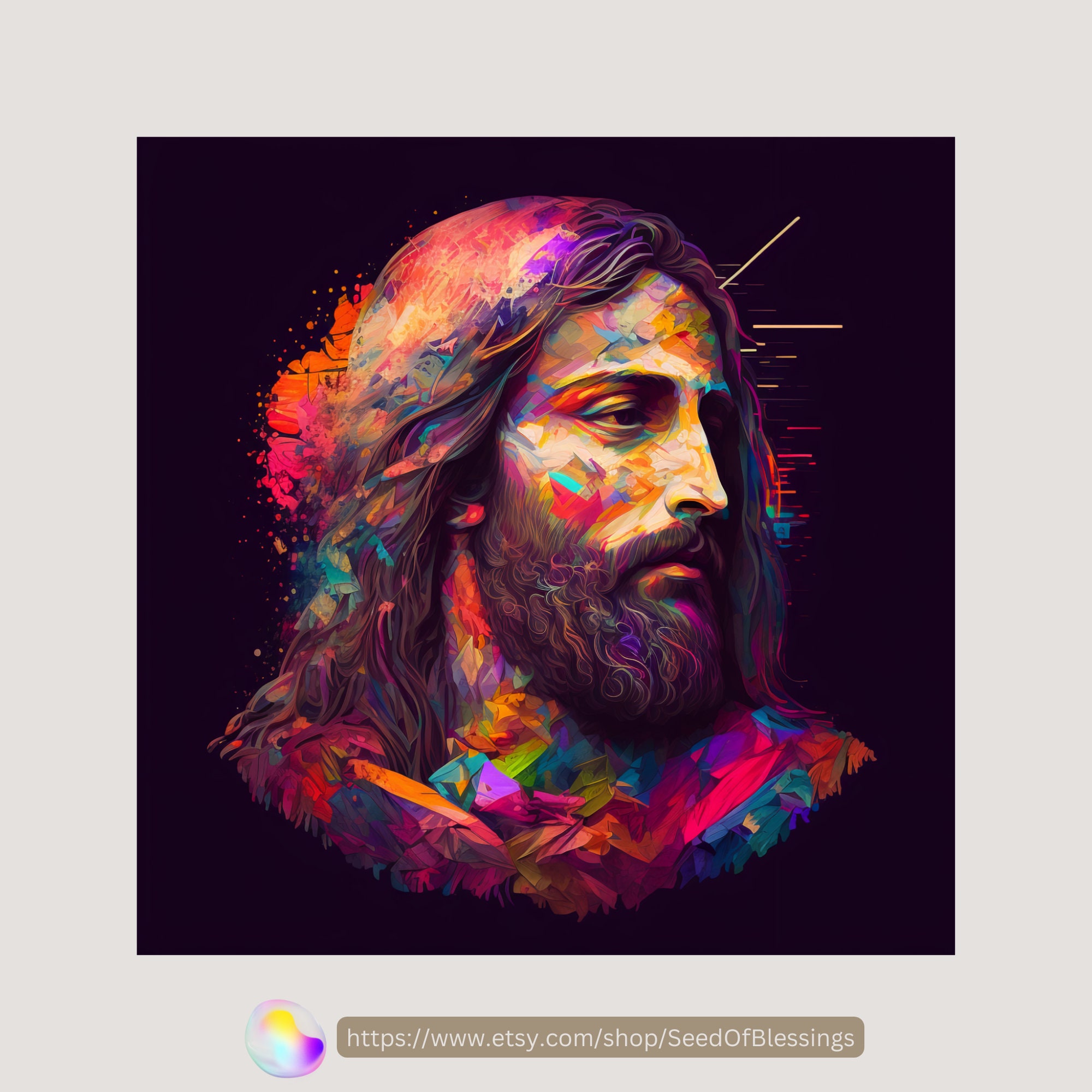 Jesus Christ Portrait Illustration Poster Anime Jesus Spiritual Art ...