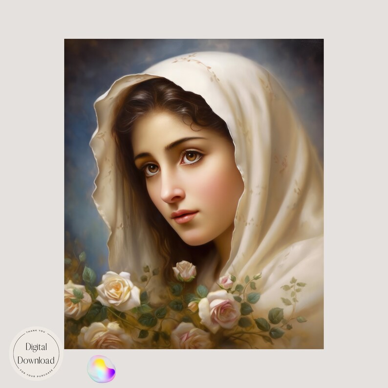 Mother Mary Religious Printable Art 349 Instant Download Sacred Mary ...