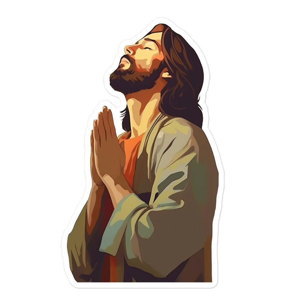 Praying Jesus Sticker Jesus Christ Decal Kiss-cut & Bubble-free ...