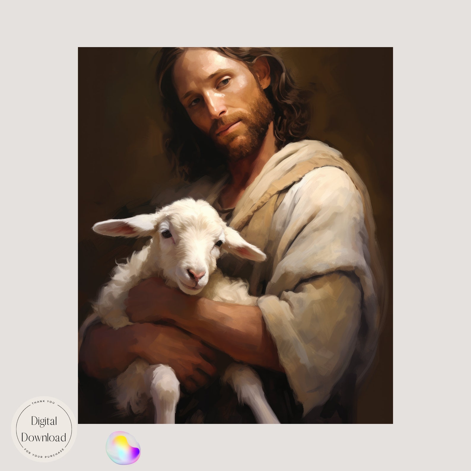 Jesus Christ & the Lamb Religious Printable Art 101 Instant Download ...