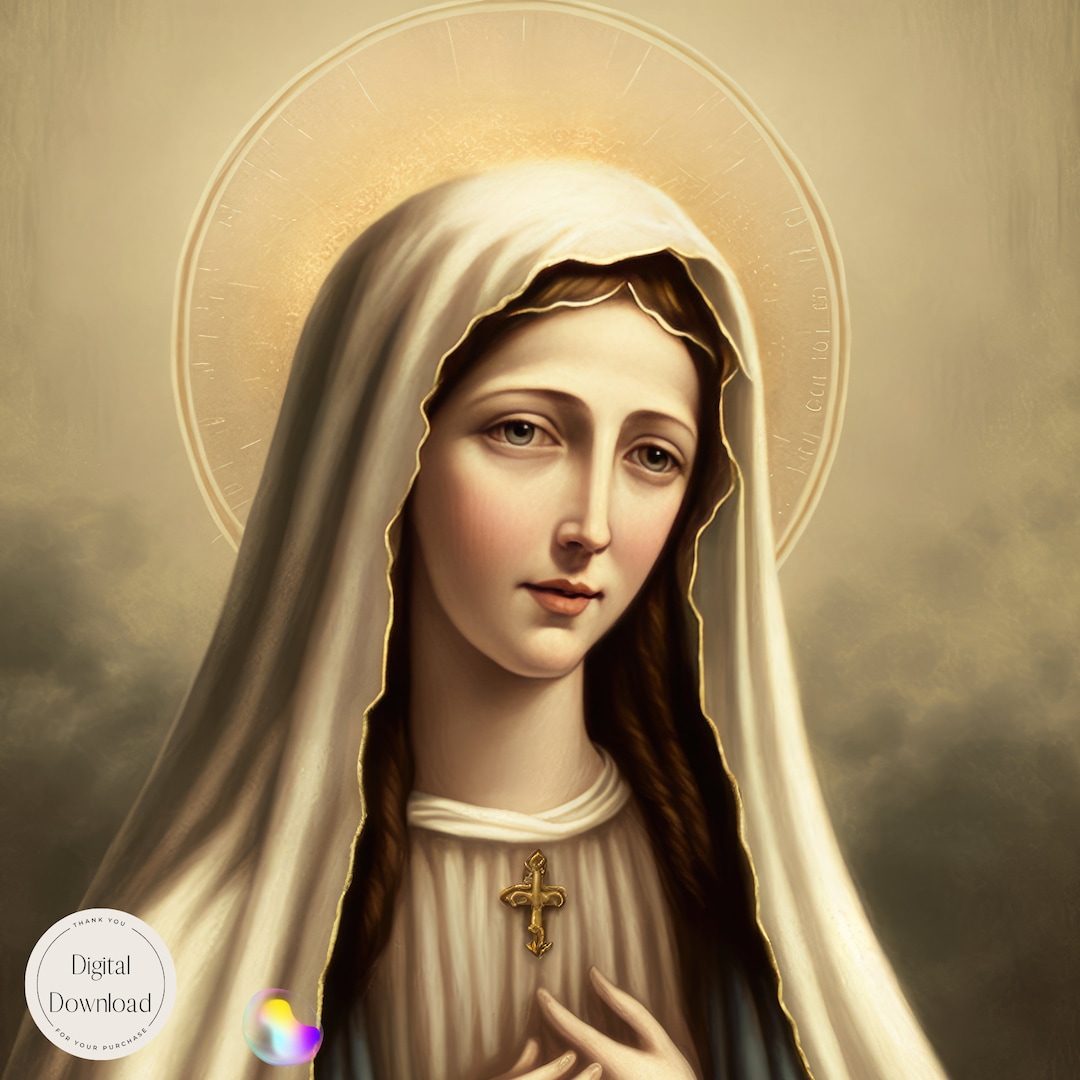 Holy Mary Devotion Scene Prints | Mother Mary Religious Printable Art ...