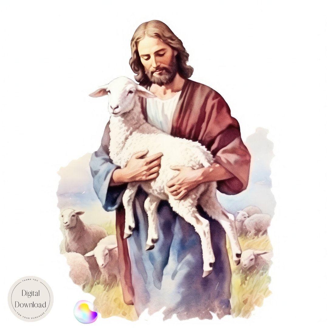 Jesus Christ & the Lamb Religious Printable Art 364 | Instant Download ...