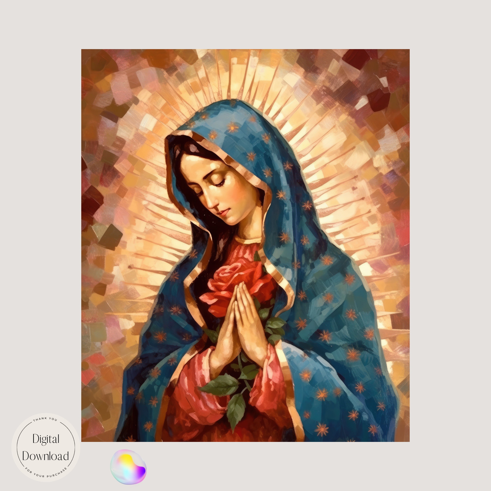 Mother Mary Religious Printable Art 504 Instant Download Catholic Art ...