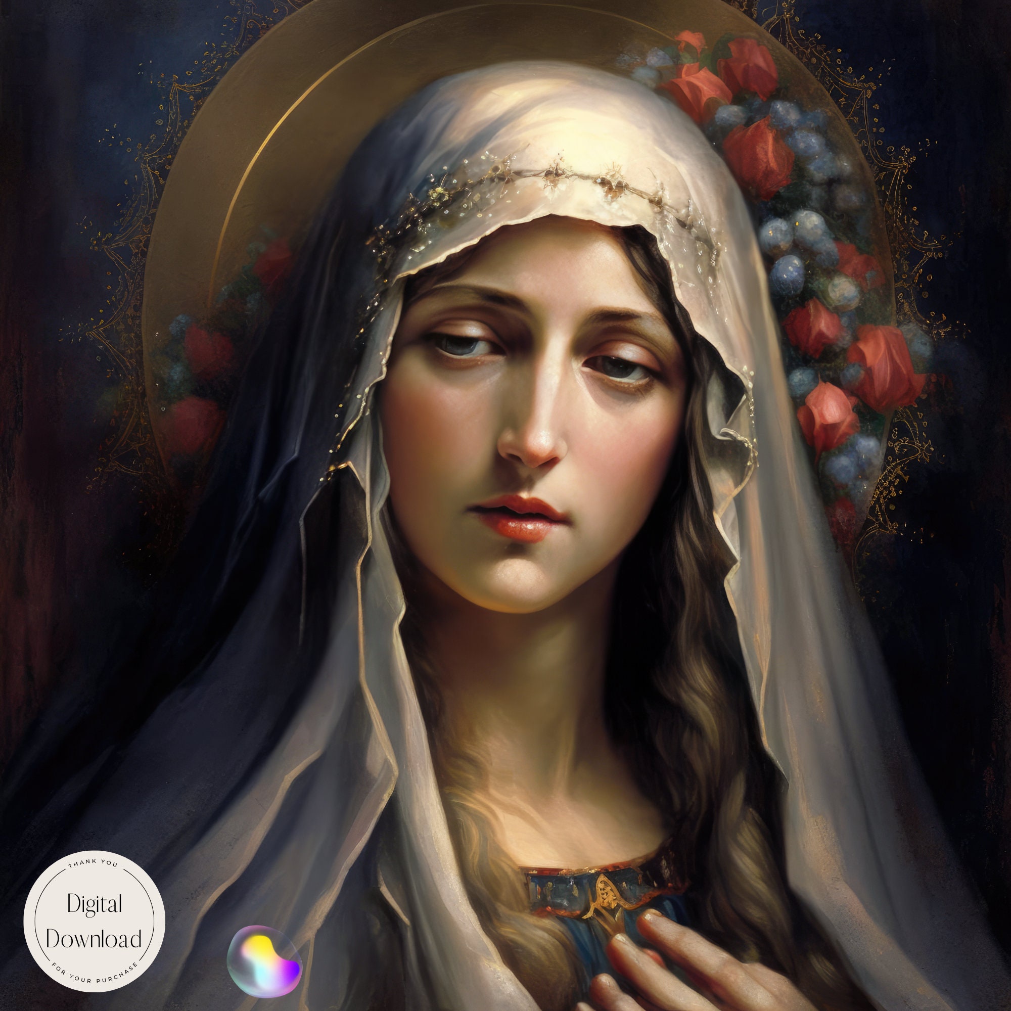 Divine Mother Mary Printable Posters Mother Mary Religious Printable ...