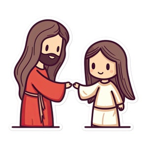 Jesus With Children Sticker, Jesus Christ Sticker Kiss-cut & Bubble ...