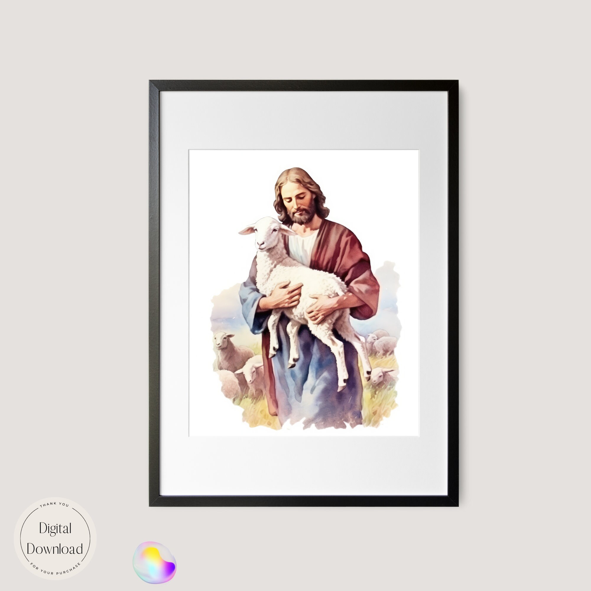 Jesus Christ & the Lamb Religious Printable Art 364 | Instant Download ...