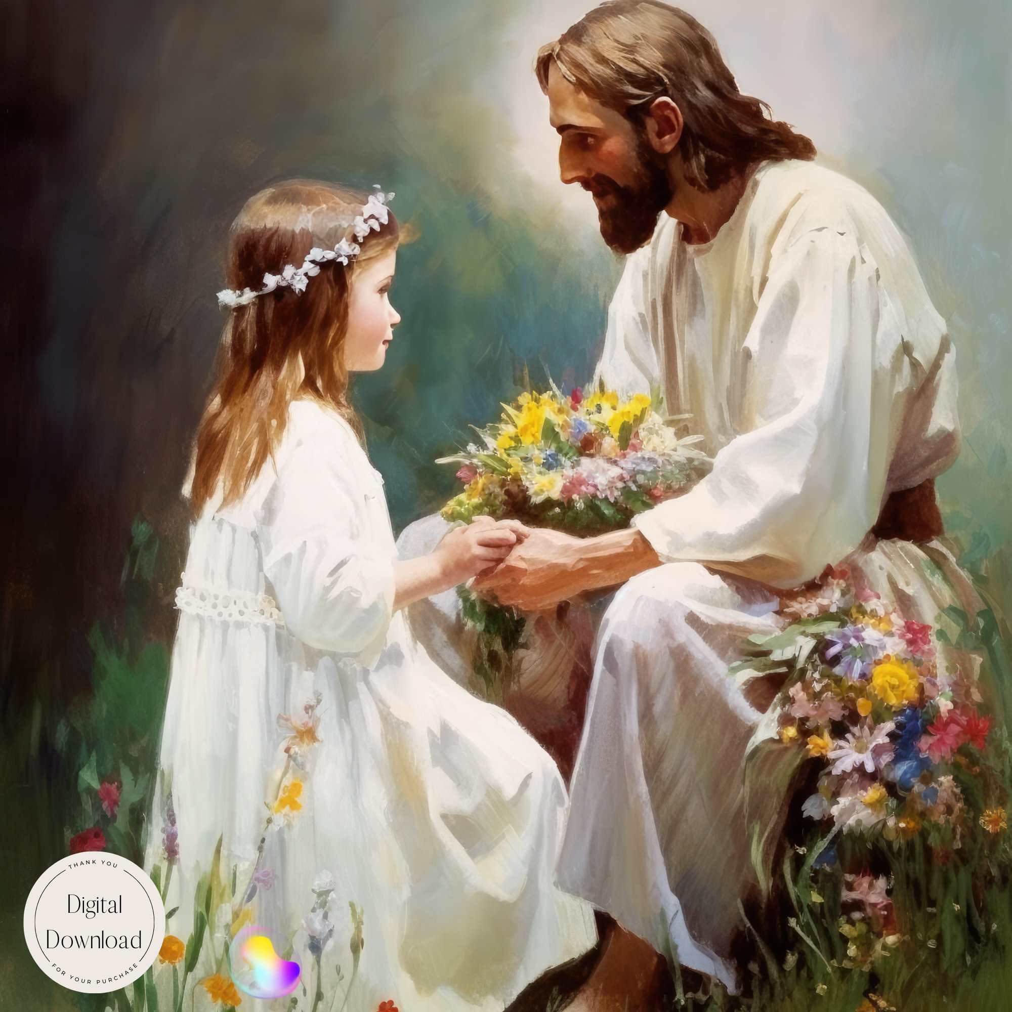 Jesus Christ and Children Religious Printable Art 43 Instant Download ...