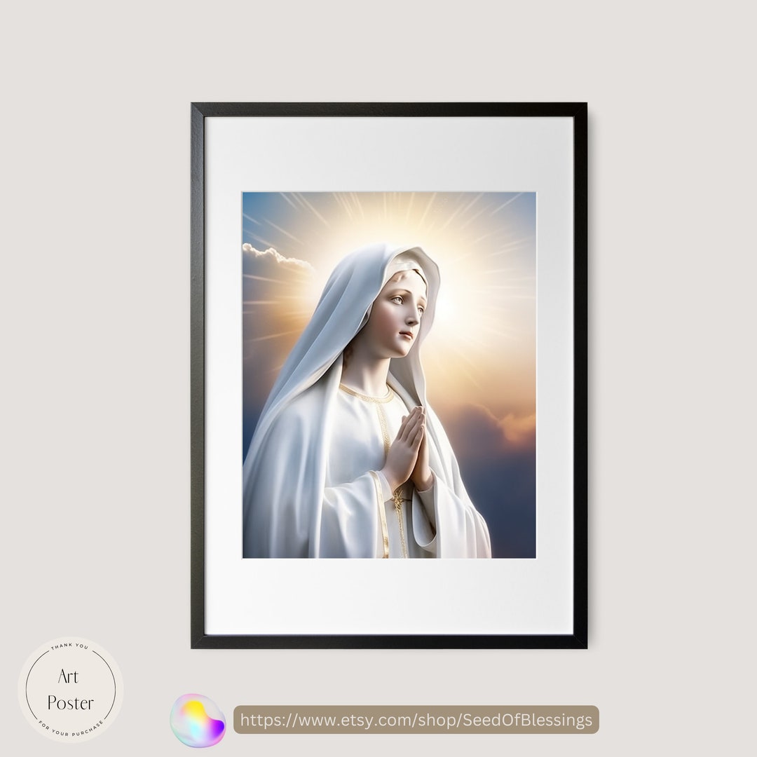 Our Lady of Fatima Portrait Religious Wall Art Catholic Decor Virgin ...