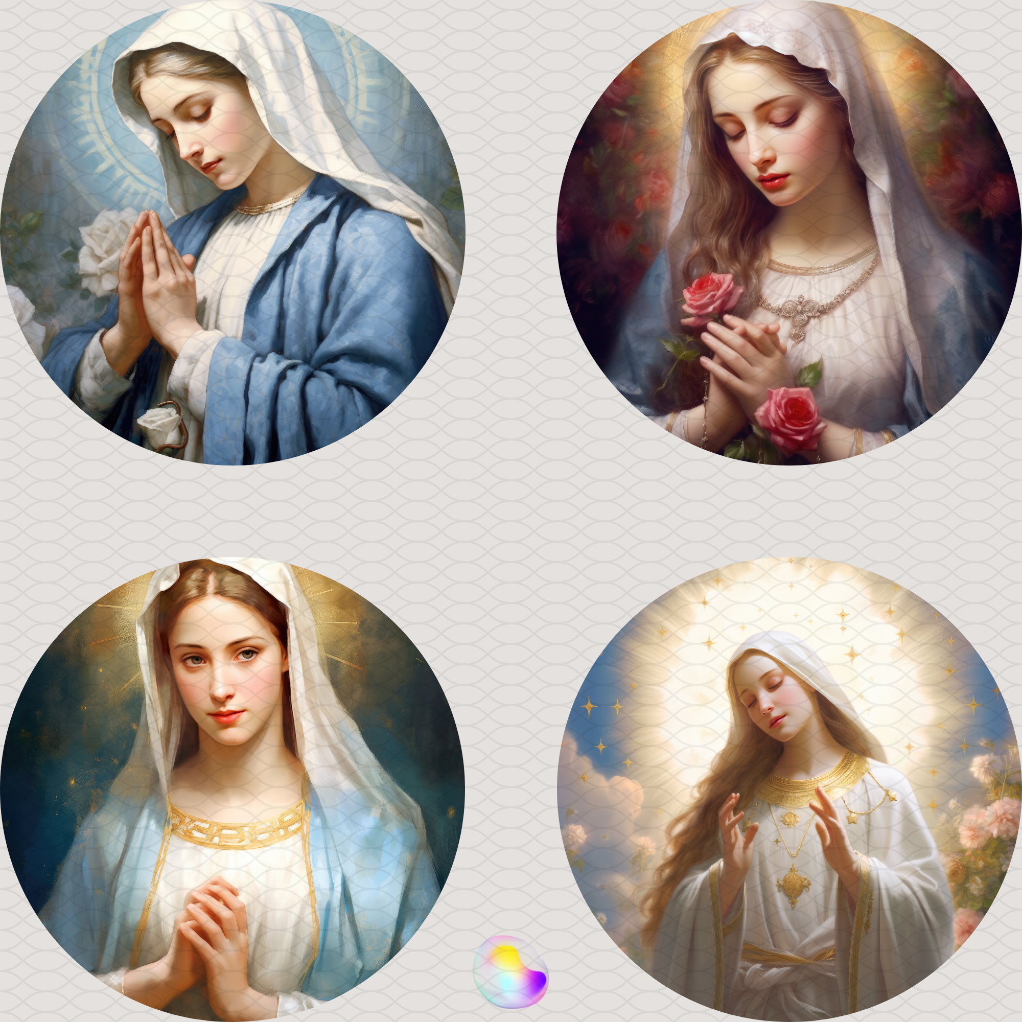 12x Blessed Virgin Mary Laptop Sticker Sheet 29 Christian Accessories ...