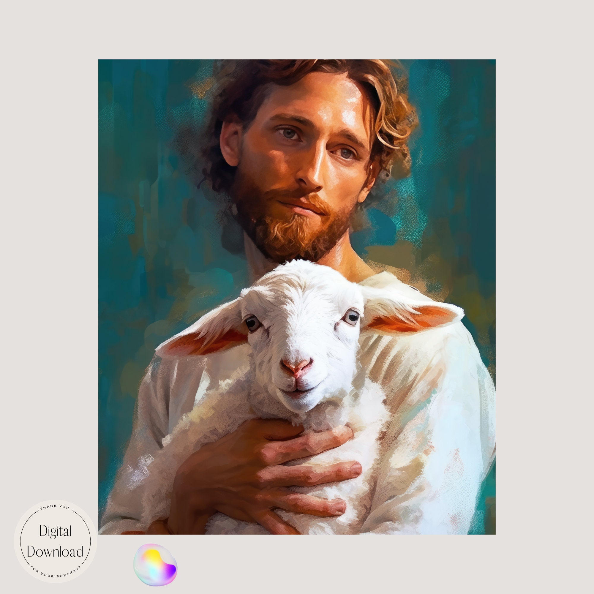 Jesus Christ & the Lamb Religious Printable Art 5 Instant Download ...