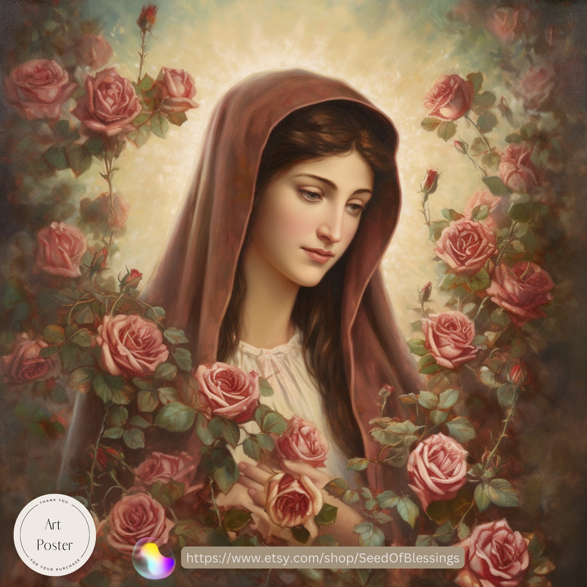Our Lady of Fatima Portrait Religious Wall Art Catholic Decor Virgin ...